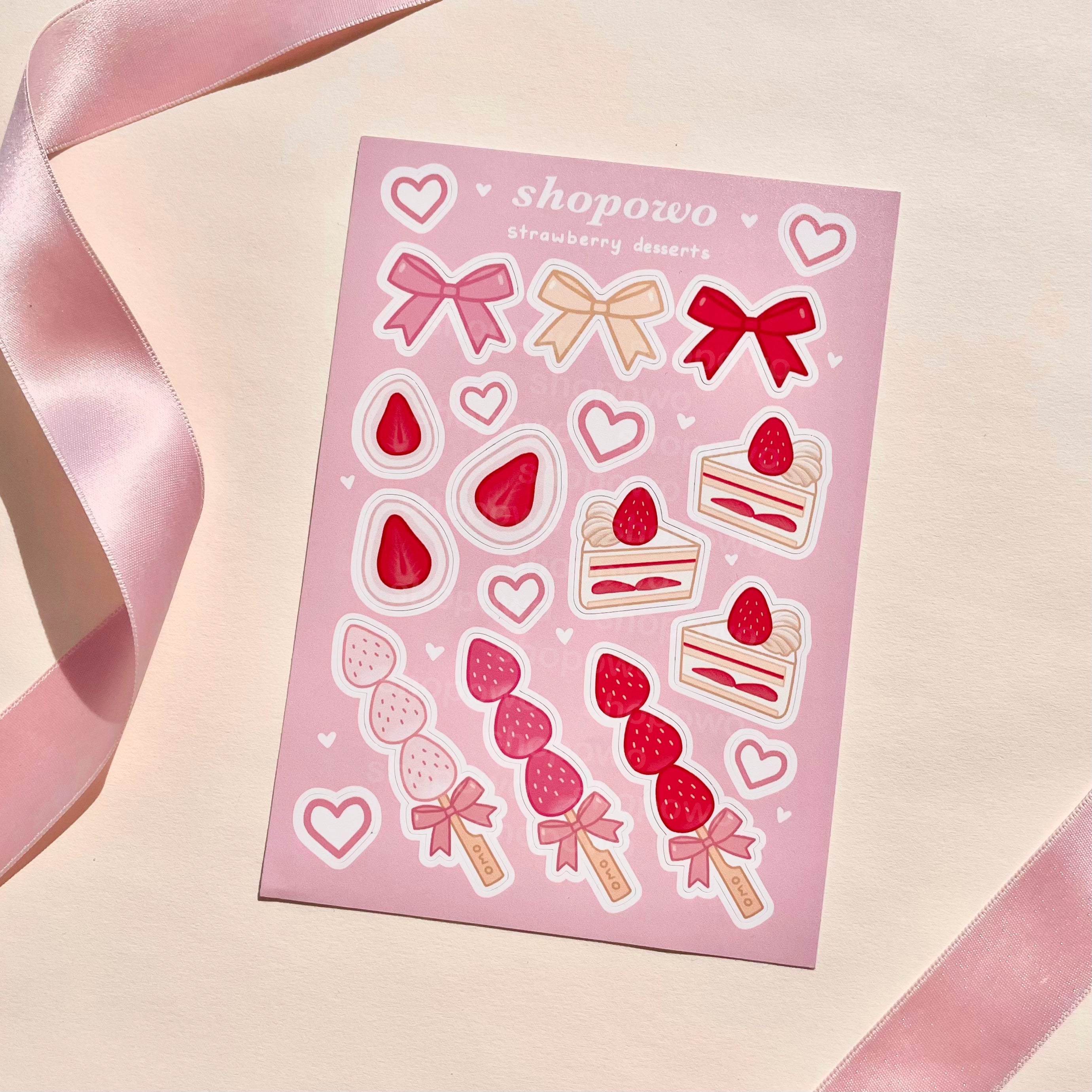 Strawberry Desserts Sticker Sheet – shopowo
